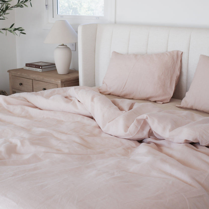 100% Pure French Linen Sheet Set - Blush – Linen Social