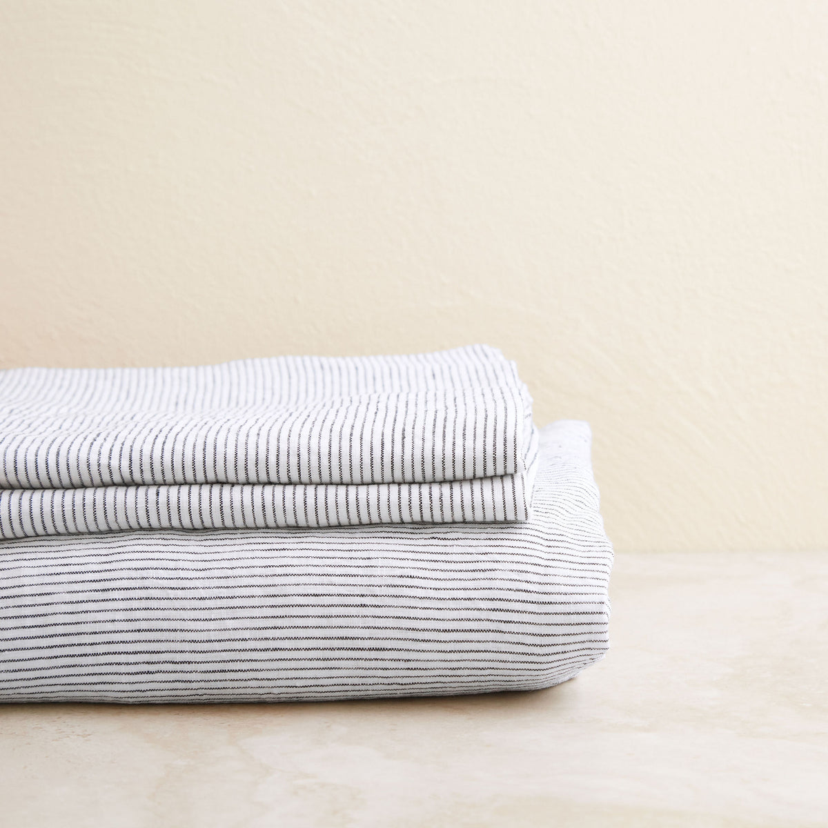 Linen Duvet Cover - Ash Pinstriped - Linen Social