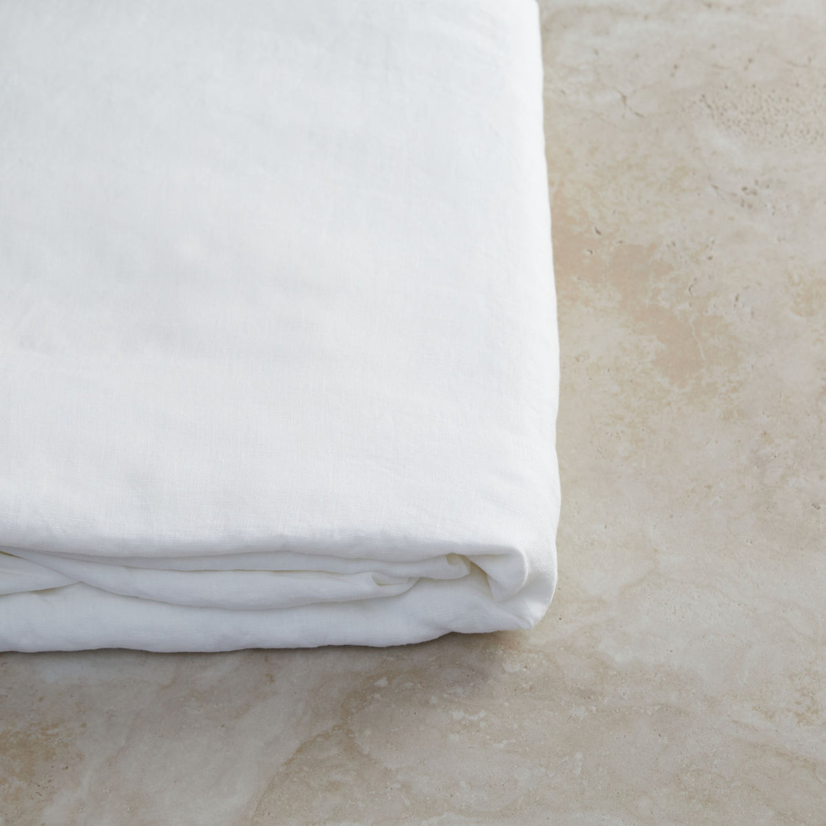 100% Pure French Linen Fitted Sheet - White - Linen Social